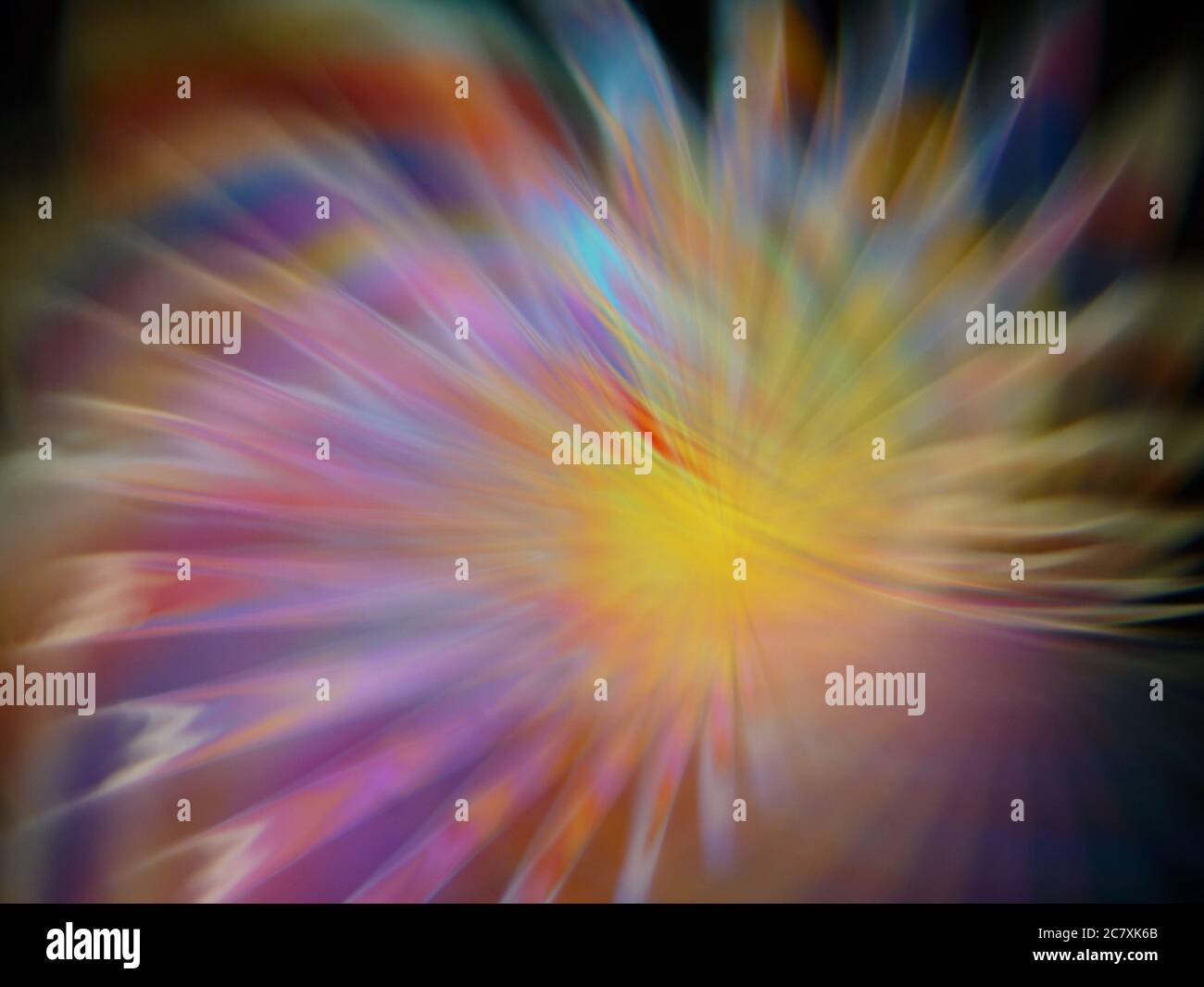 Illustration of colorful refracted light rays intersecting with each ...