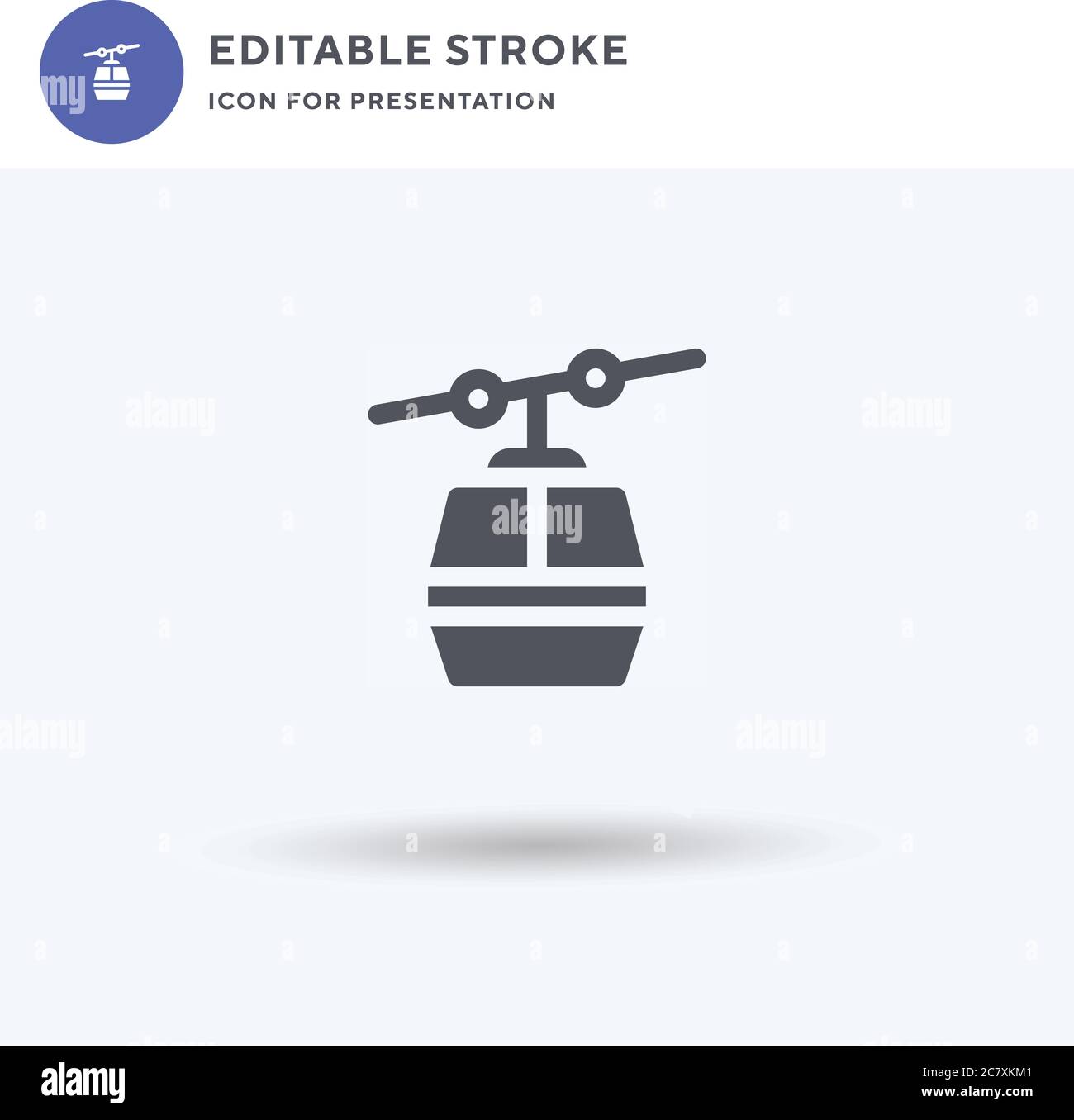 Cable Car icon vector, filled flat sign, solid pictogram isolated on ...