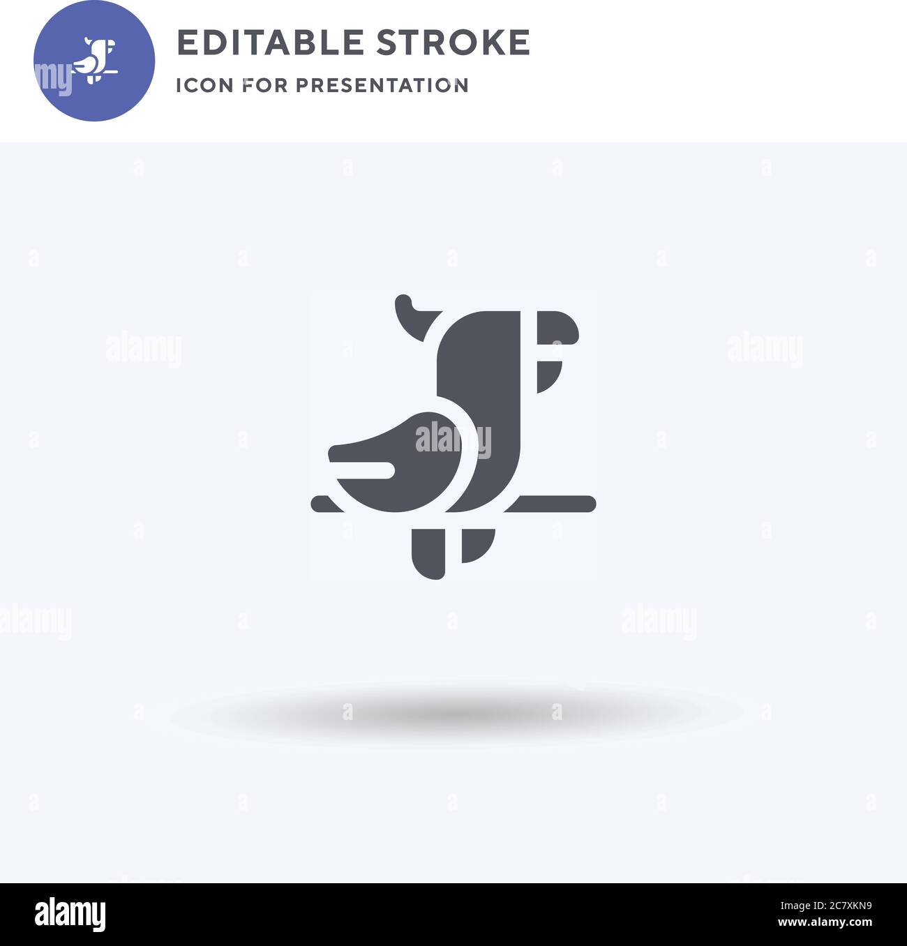 Parrot icon vector, filled flat sign, solid pictogram isolated on white ...