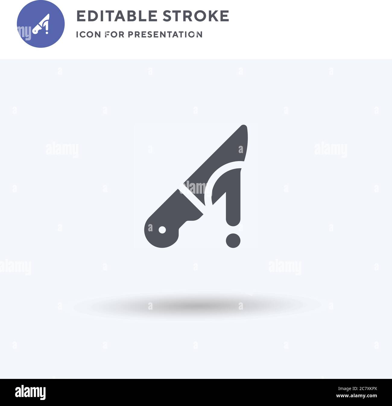 Knife icon vector, filled flat sign, solid pictogram isolated on white ...