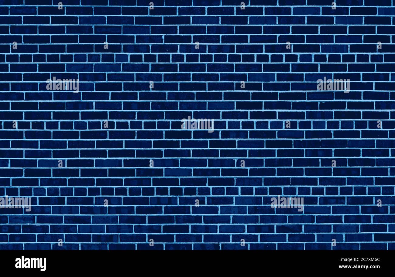 Brick wall background texture with monotone blue color effect Stock ...