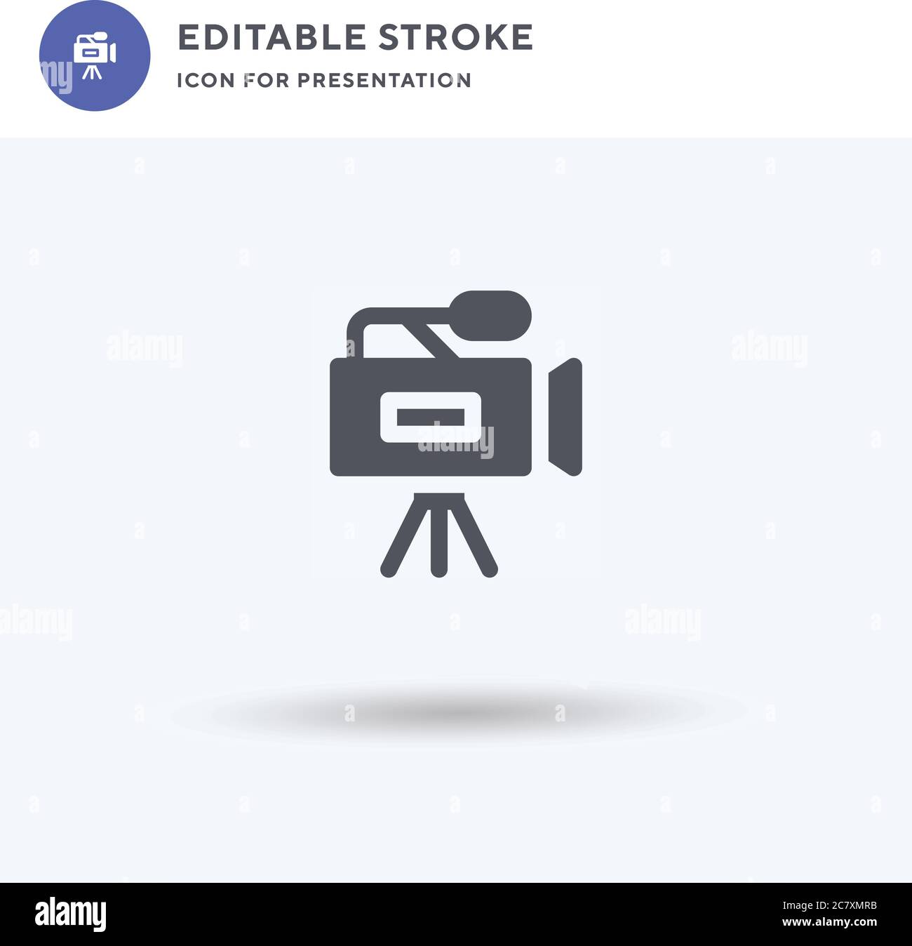 Video Camera icon vector, filled flat sign, solid pictogram isolated on ...
