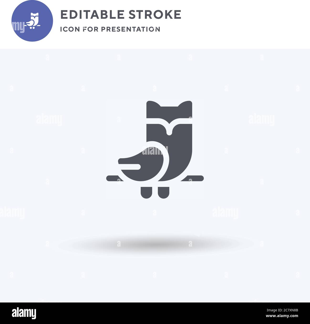 Owl icon vector, filled flat sign, solid pictogram isolated on white ...