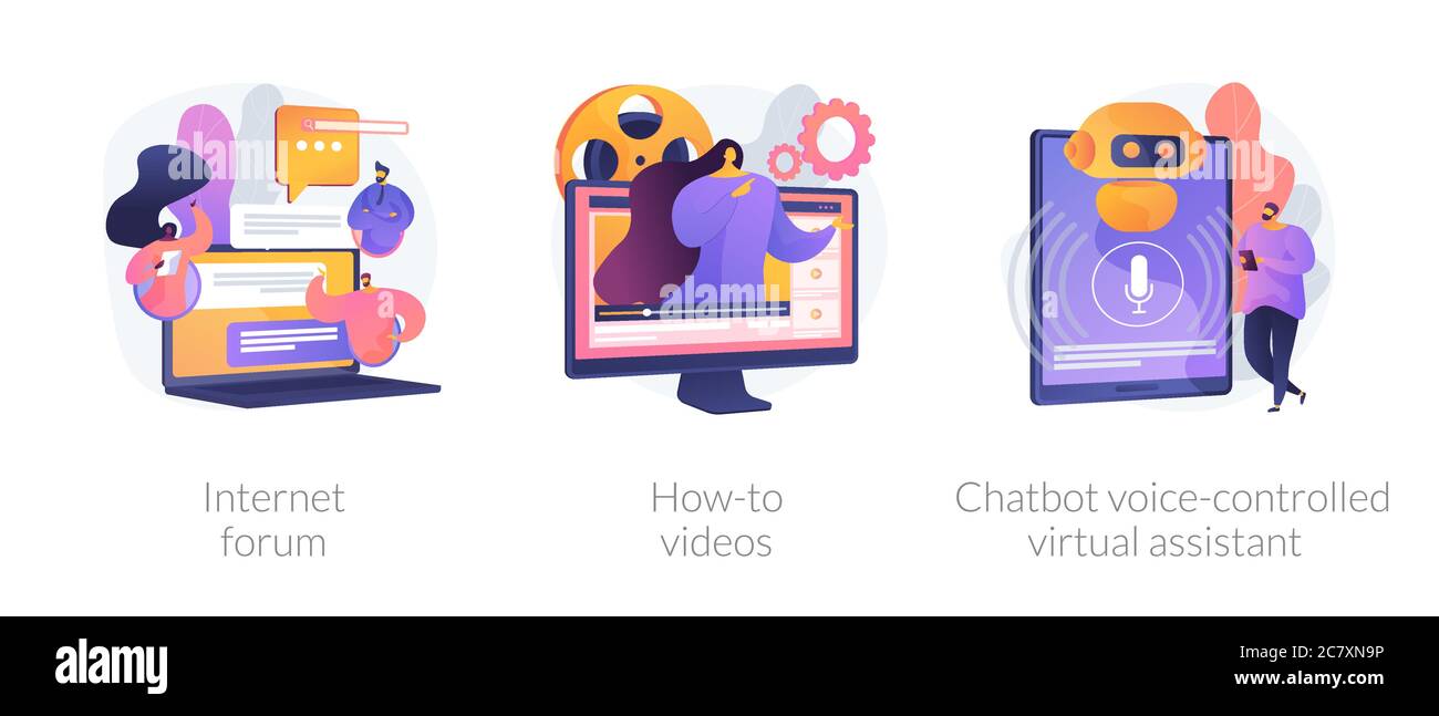 Virtual help and assistance vector concept metaphor Stock Vector Image ...