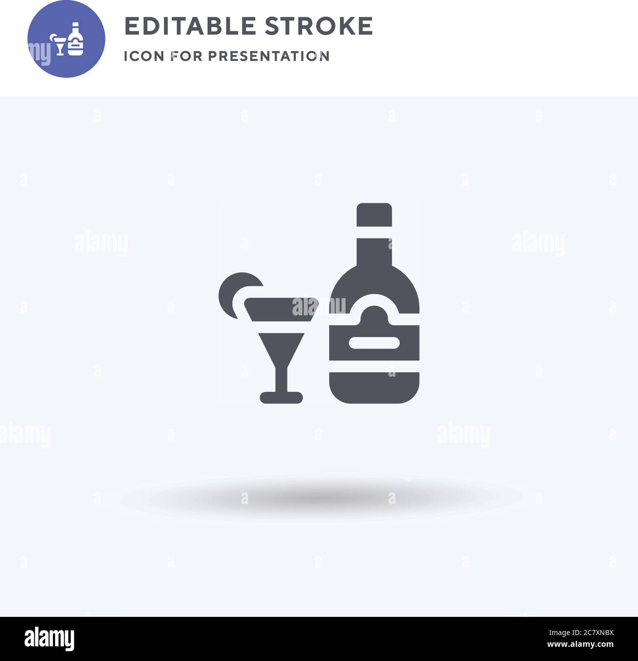 Martini icon vector, filled flat sign, solid pictogram isolated on ...