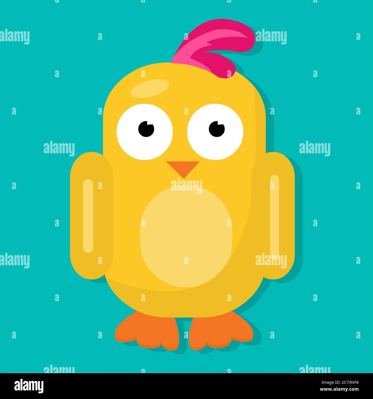 funny chicks isolated vector illustration in flat style Stock Vector ...