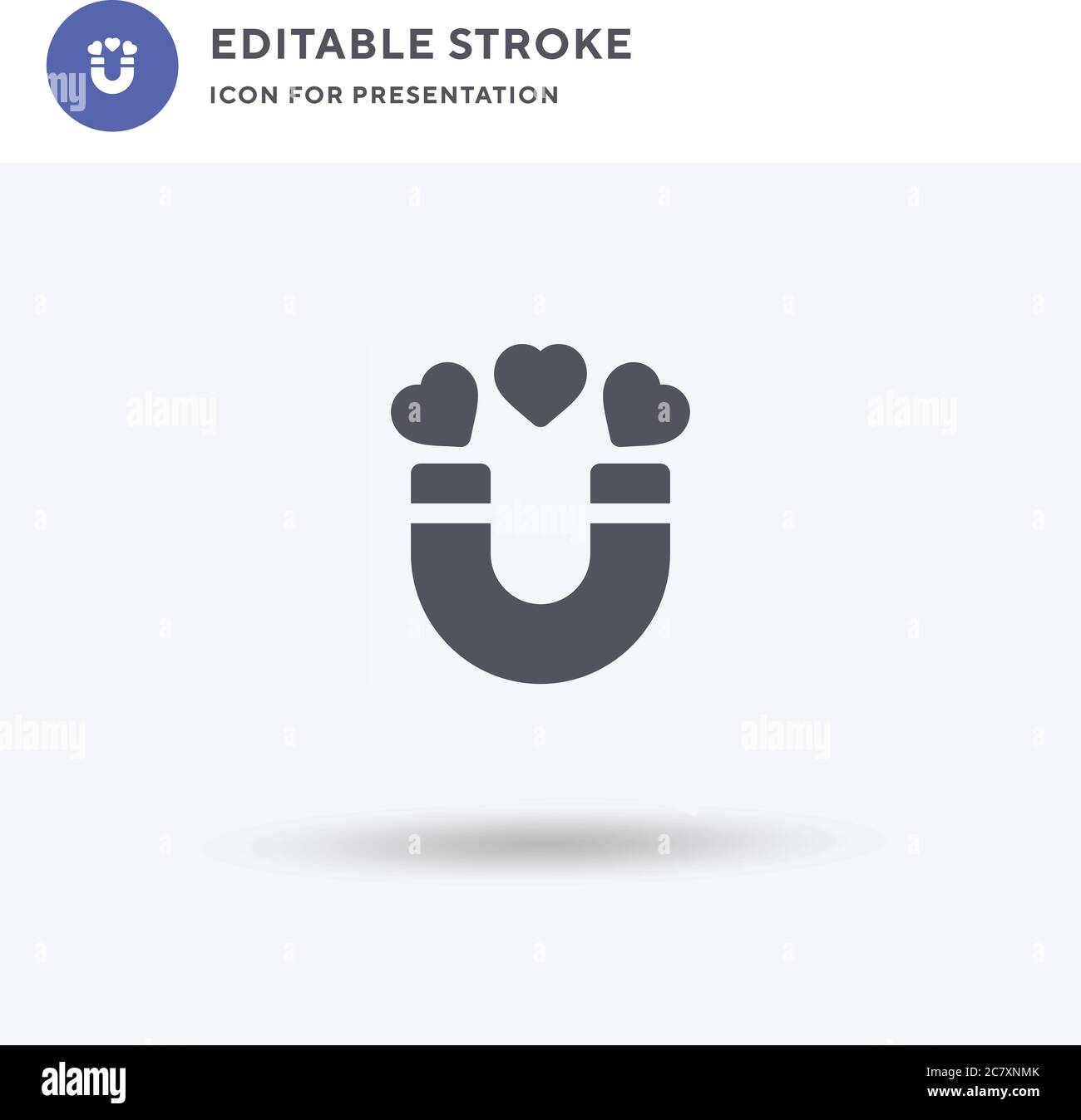 Magnet icon vector, filled flat sign, solid pictogram isolated on white ...