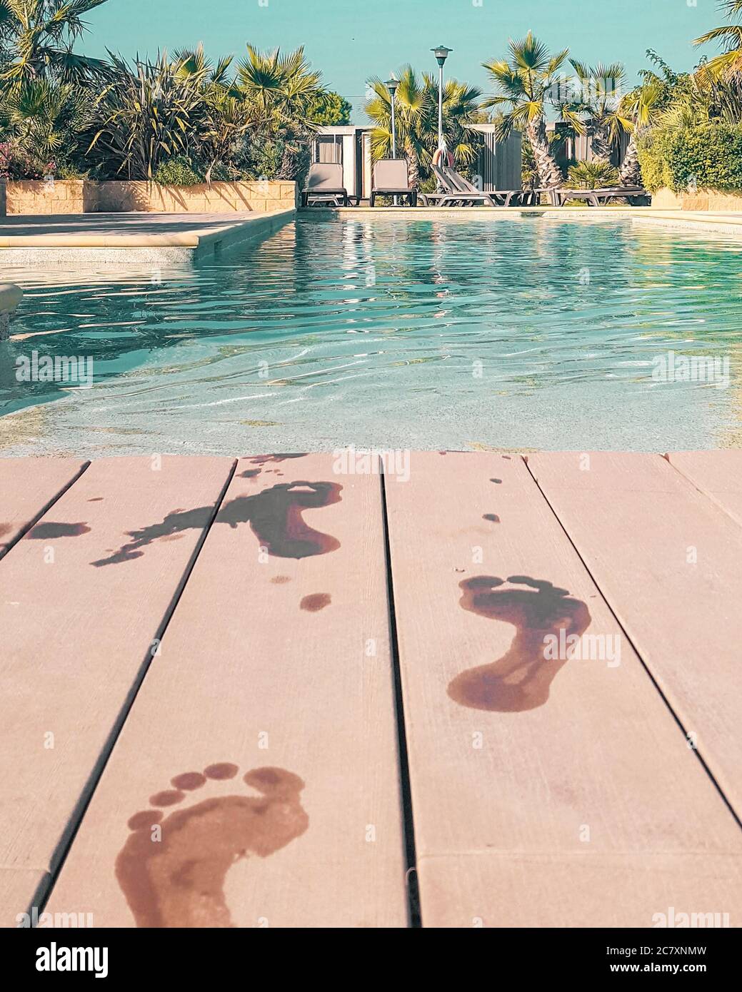 Swimming pool footprints hi-res stock photography and images - Alamy
