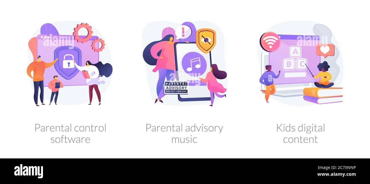 Parental control for kids wellbeing vector concept metaphors Stock ...