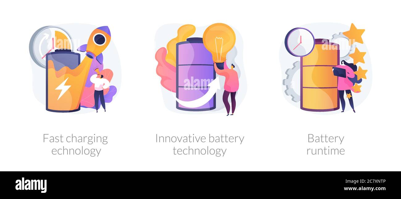 New battery life engineering vector concept metaphors Stock Vector ...