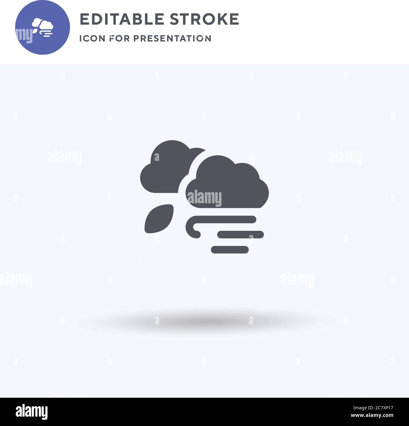 Windy icon vector, filled flat sign, solid pictogram isolated on white ...