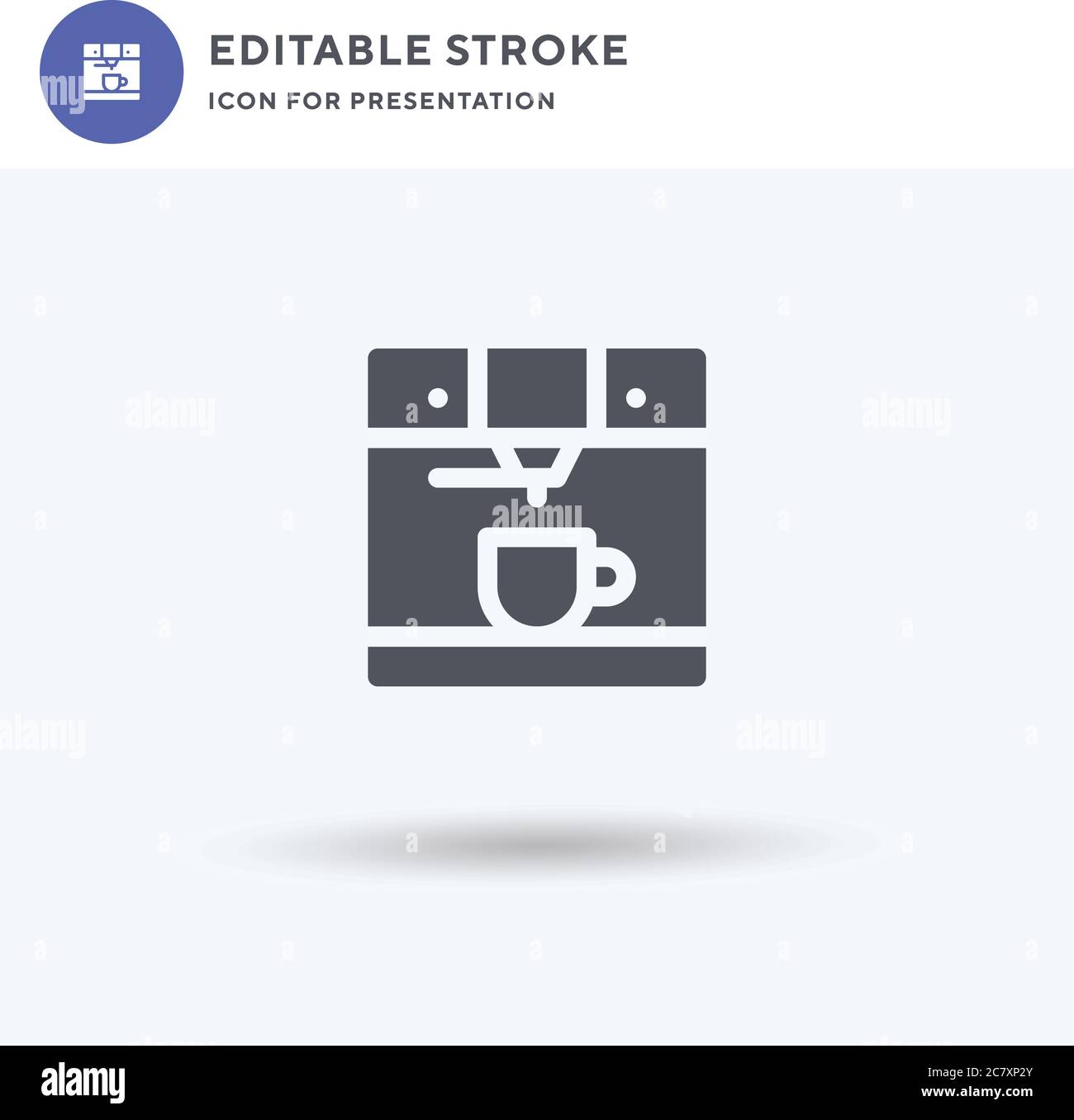 Coffee Machine icon vector, filled flat sign, solid pictogram isolated ...