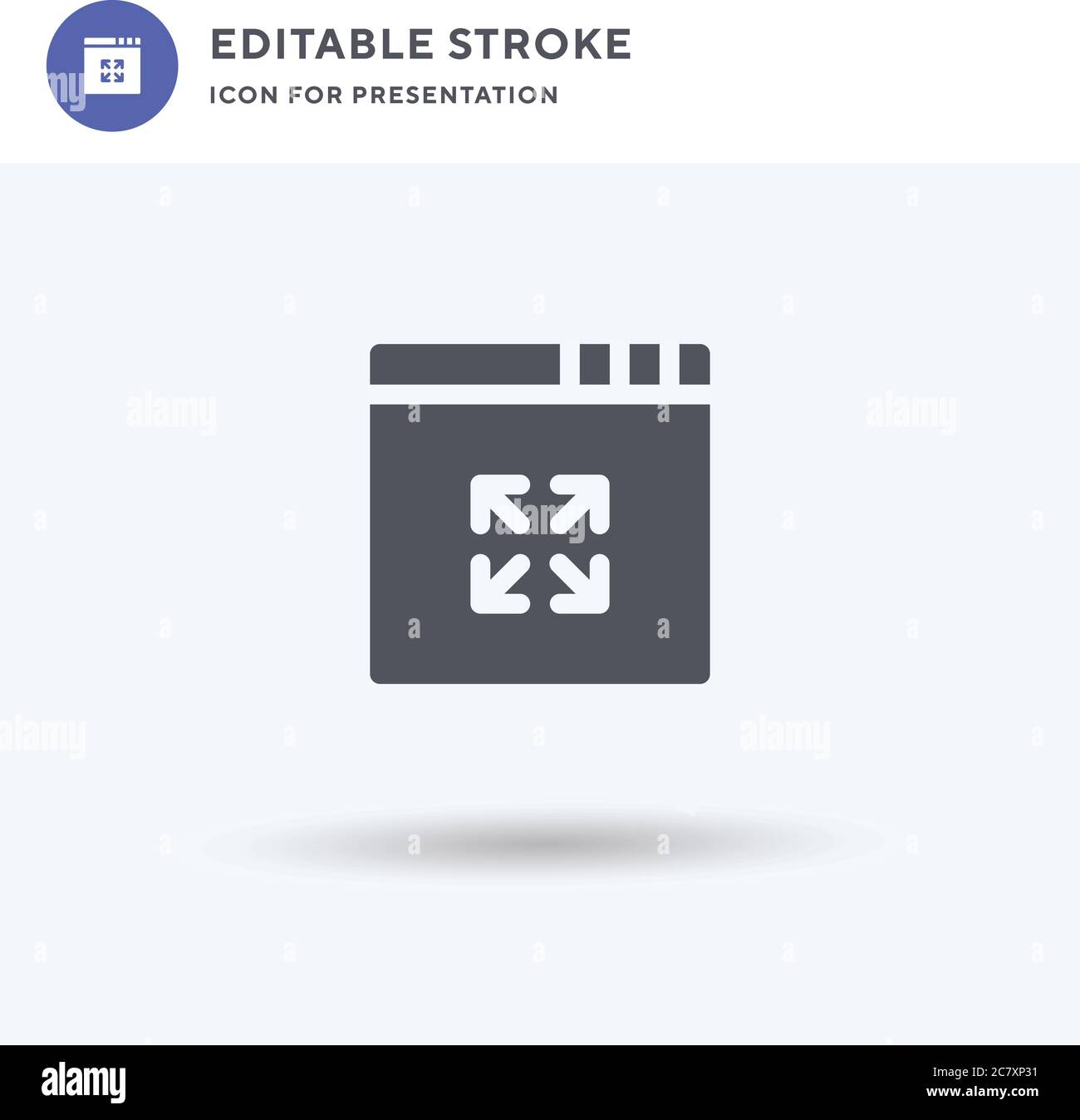 Expand icon vector, filled flat sign, solid pictogram isolated on white ...