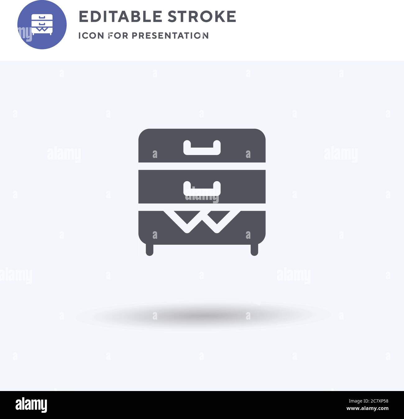 Filing Cabinet icon vector, filled flat sign, solid pictogram isolated ...