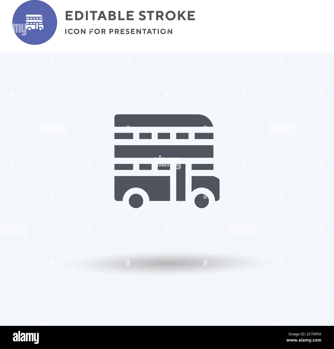 Double Decker Bus icon vector, filled flat sign, solid pictogram isolated on white, logo ...
