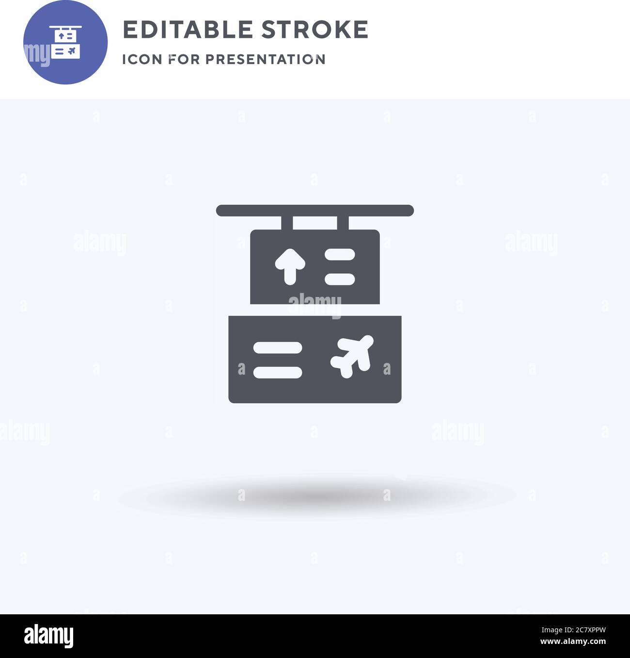 Airport icon vector, filled flat sign, solid pictogram isolated on white, logo illustration ...