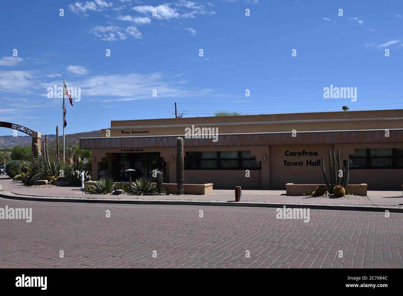 Carefree Arizona Town Hall and Visitors building Stock Photo - Alamy