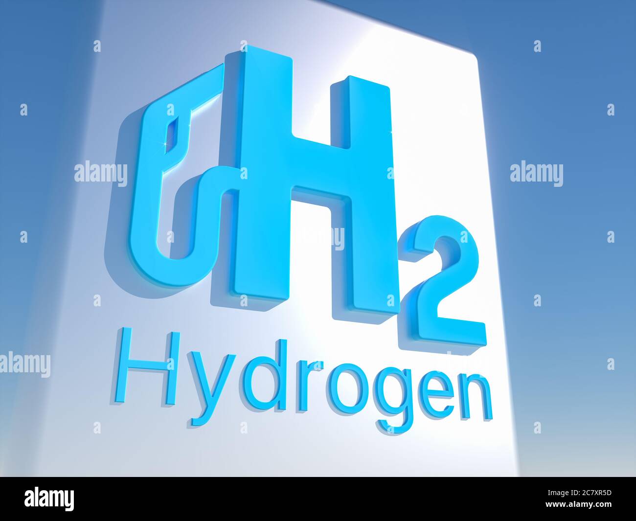 3D rendering of an H2 Hydrogen sign on a blue background Stock Photo ...