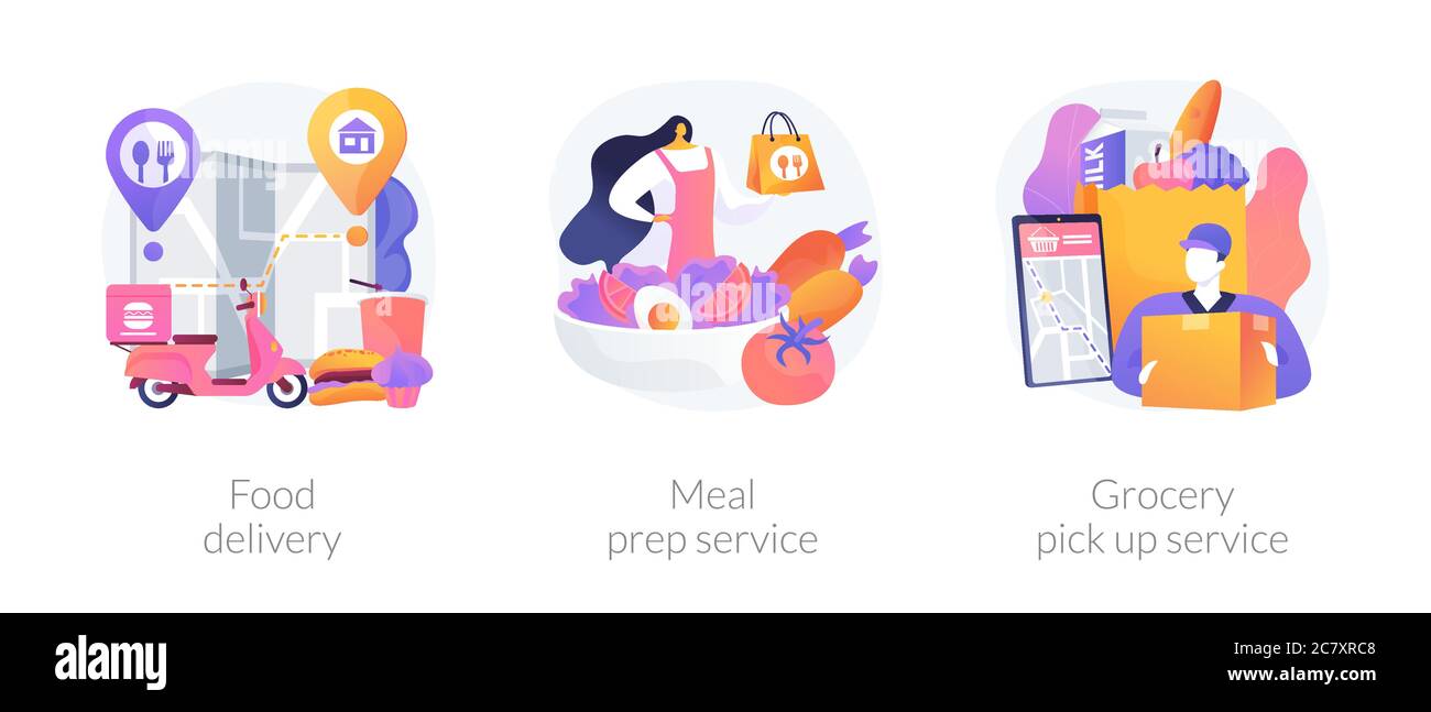 Quarantine food essentials supply abstract concept vector illustrations ...