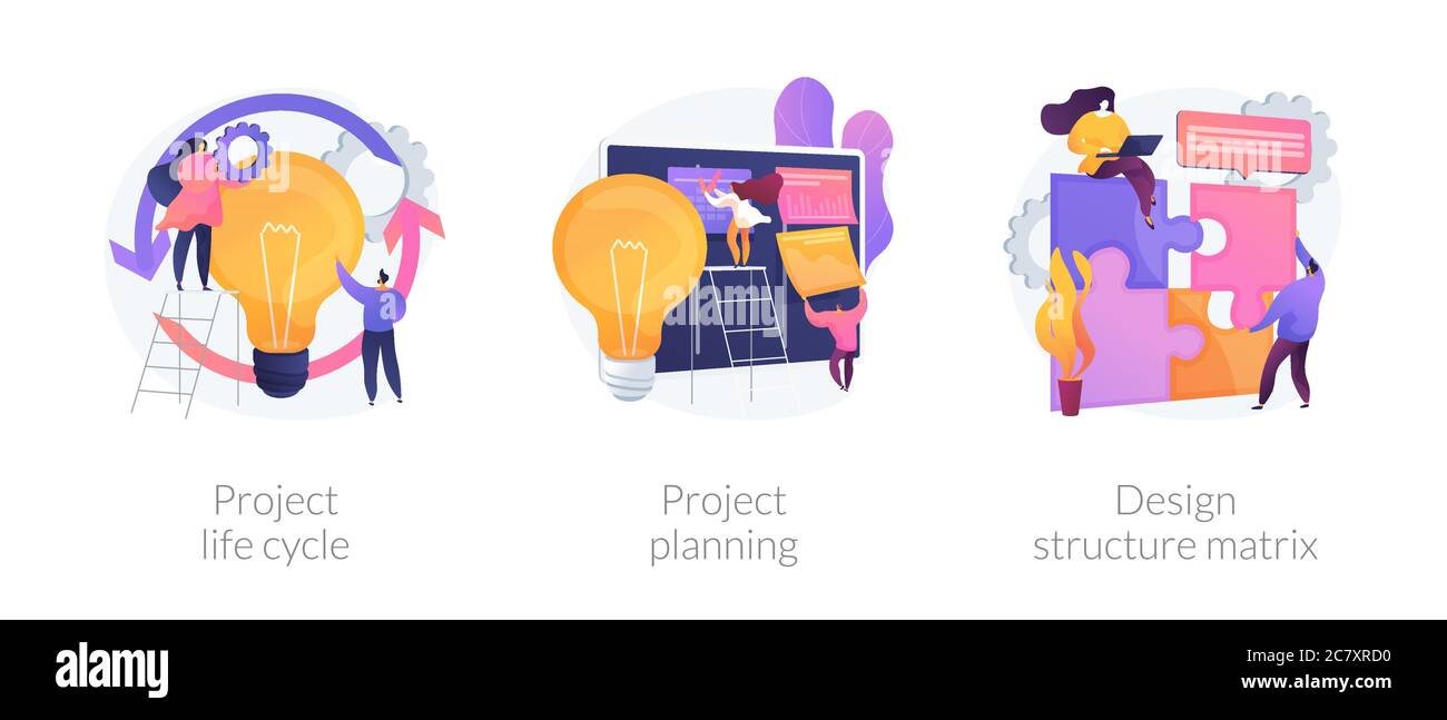 Project life cycle abstract concept vector illustrations Stock Vector ...