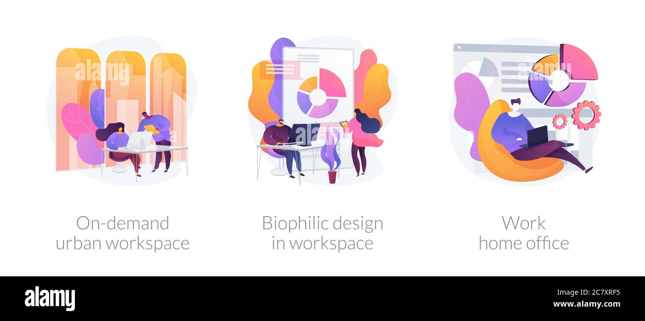 Workplace organization abstract concept vector illustrations Stock ...