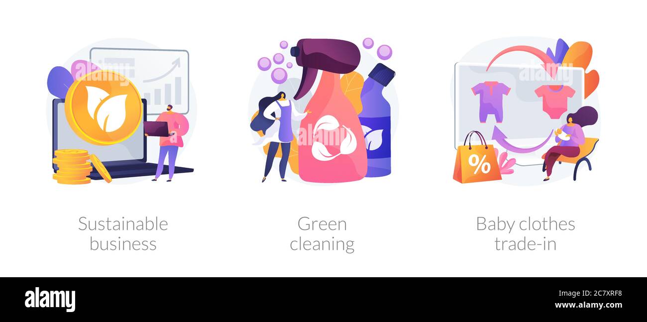 Environmentally friendly business abstract concept vector illustrations ...