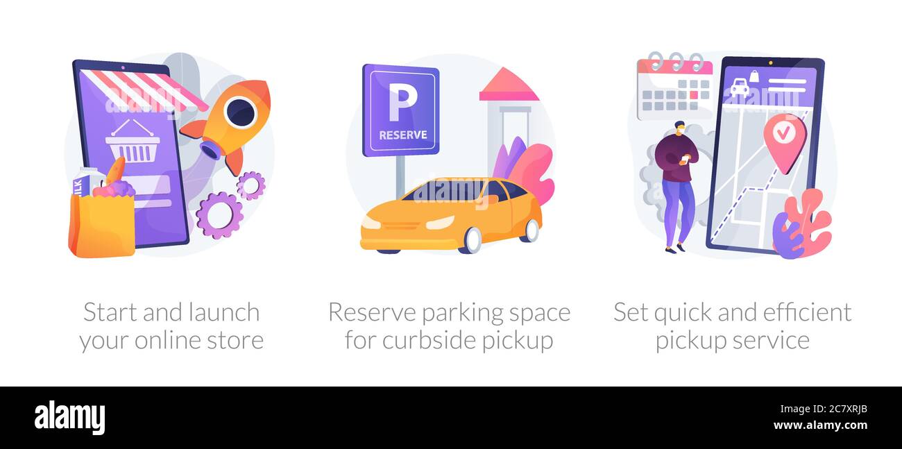 Online store pickup service abstract concept vector illustrations Stock ...