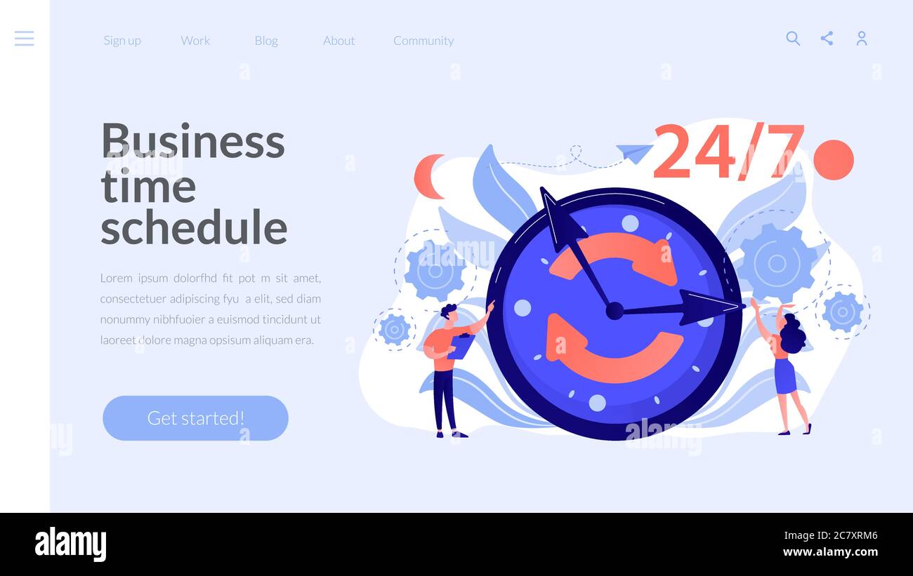 24 7 service concept landing page Stock Vector Image & Art - Alamy