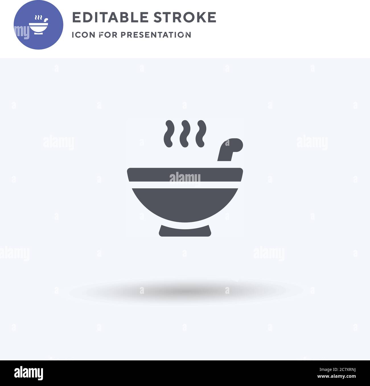 Soup icon vector, filled flat sign, solid pictogram isolated on white ...