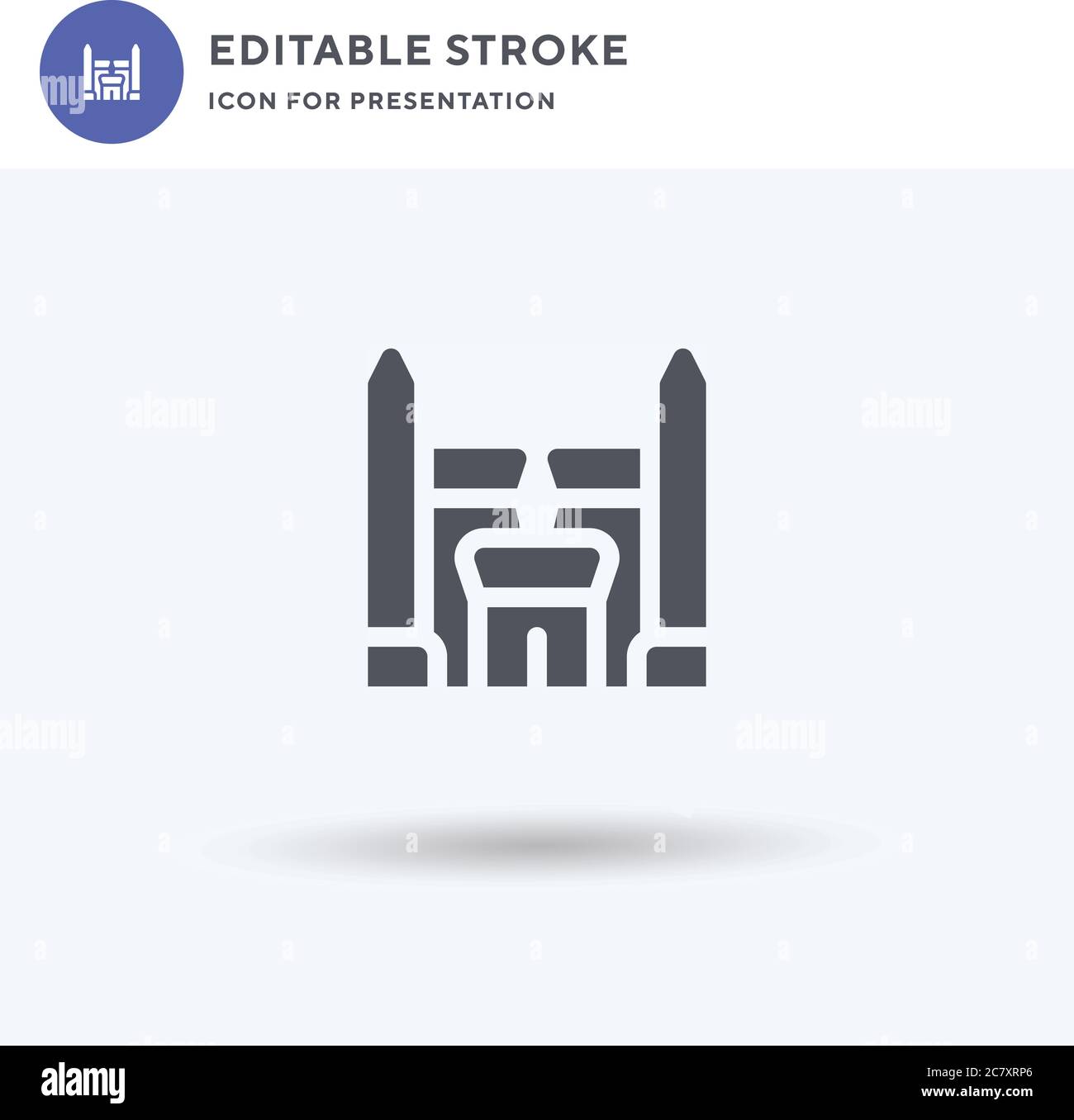 Temple icon vector, filled flat sign, solid pictogram isolated on white ...
