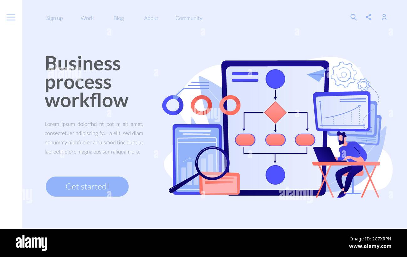 Business process automation BPA concept landing page Stock Vector Image ...