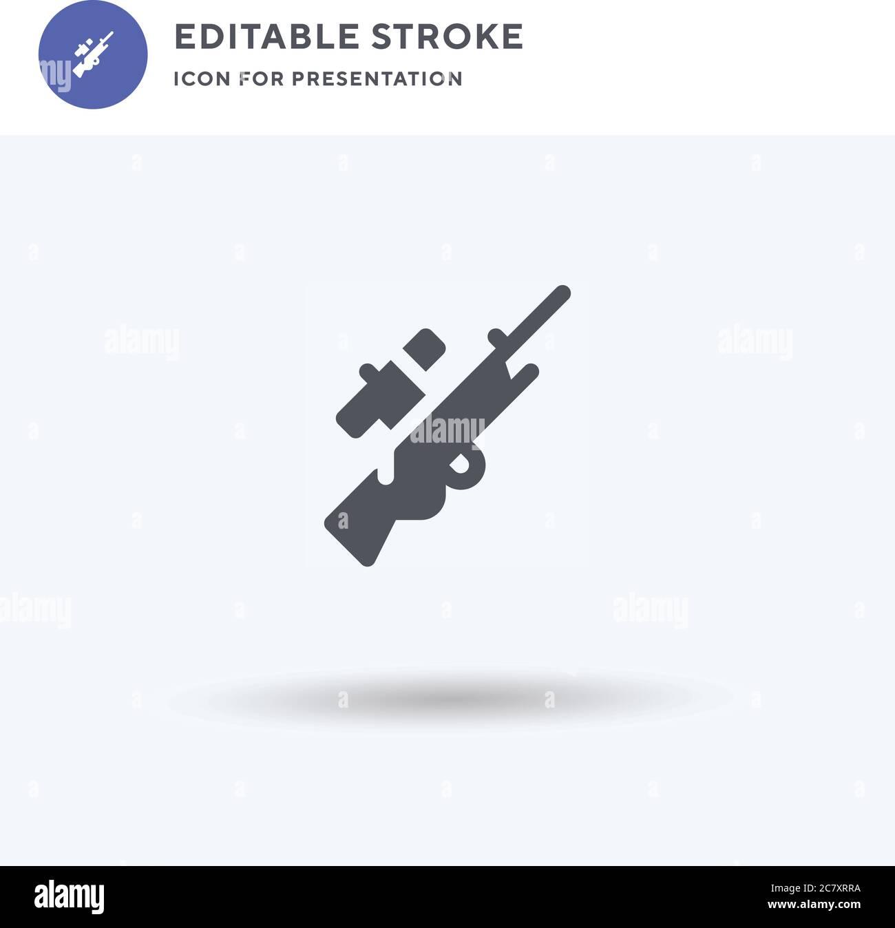 Sniper Rifle icon vector, filled flat sign, solid pictogram isolated on ...