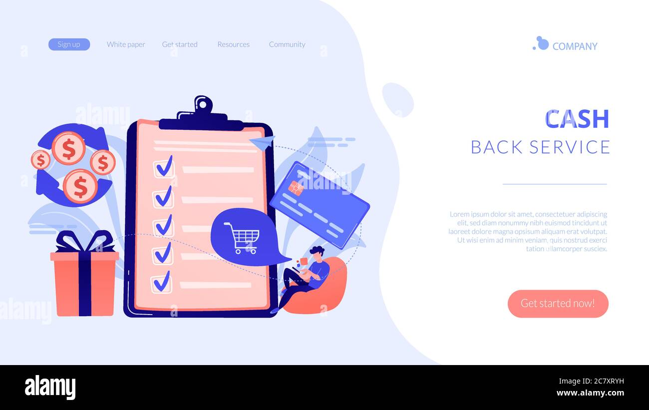 Cash back concept landing page Stock Vector Image & Art - Alamy