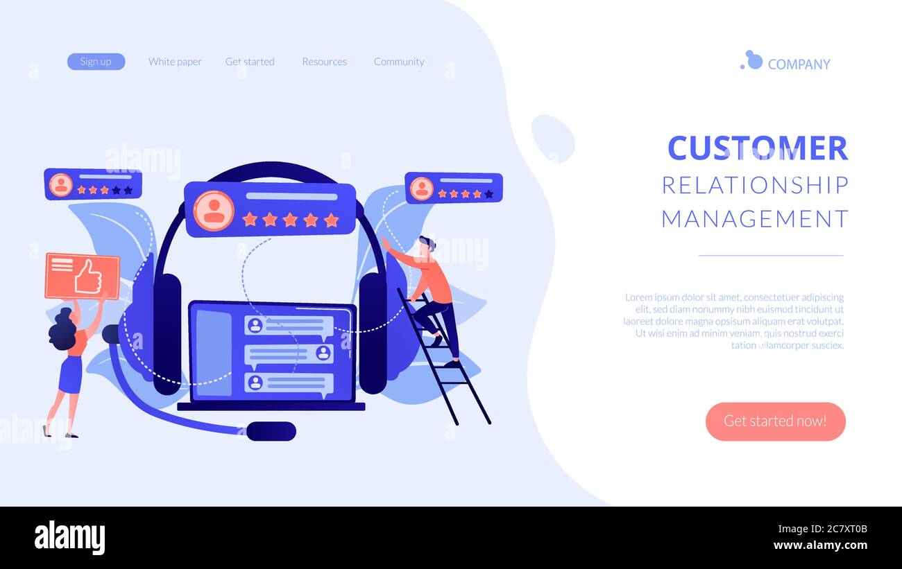 Customer self-service concept landing page Stock Vector Image & Art - Alamy