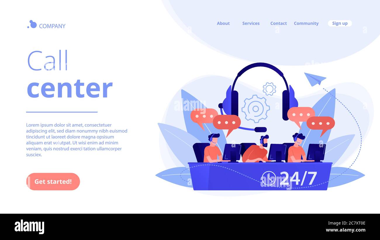 Call center concept landing page Stock Vector Image & Art - Alamy