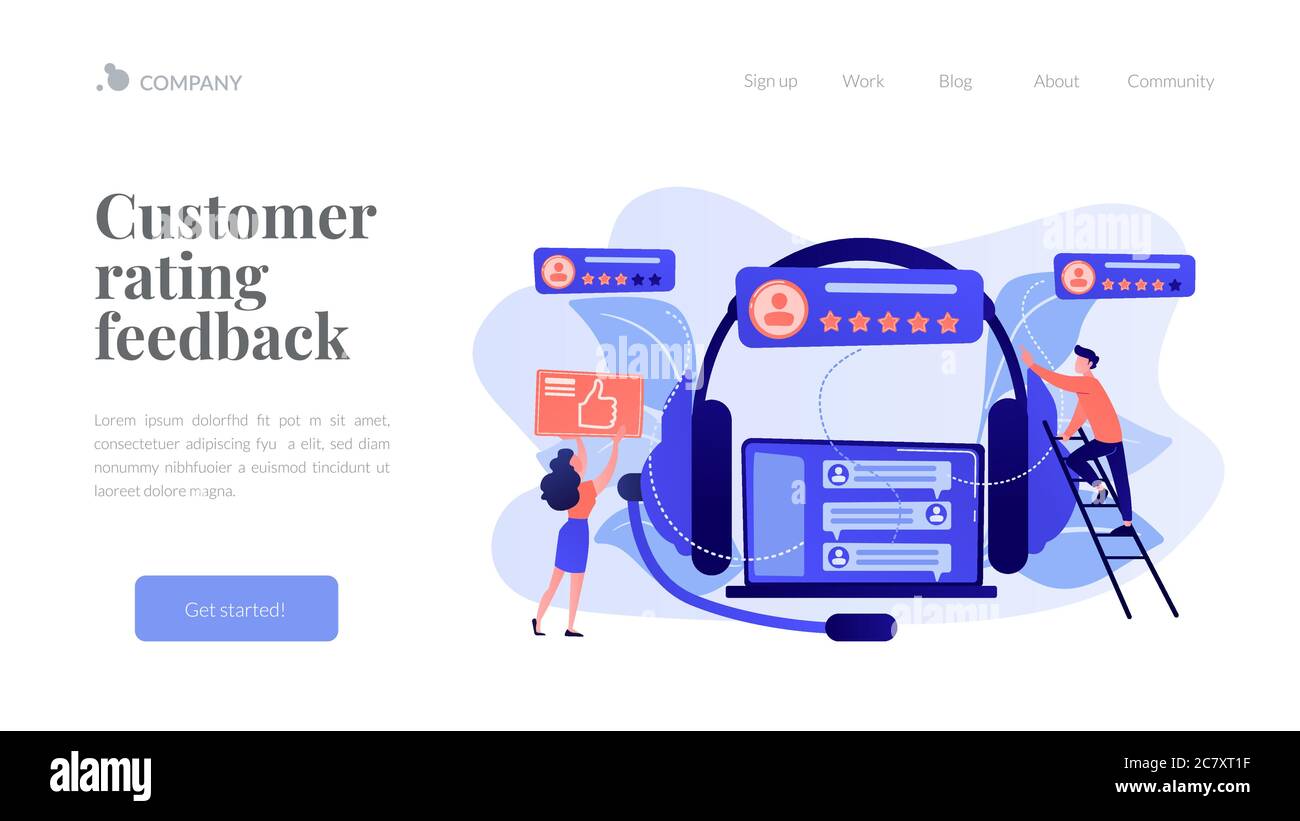 Customer service concept landing Cut Out Stock Images & Pictures - Alamy