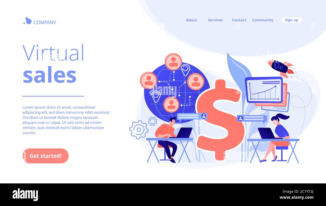 Virtual sales concept landing page Stock Vector Image & Art - Alamy