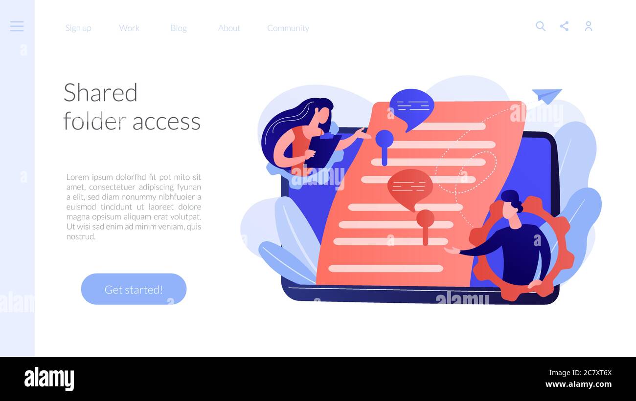 Shared document concept landing page Stock Vector Image & Art - Alamy