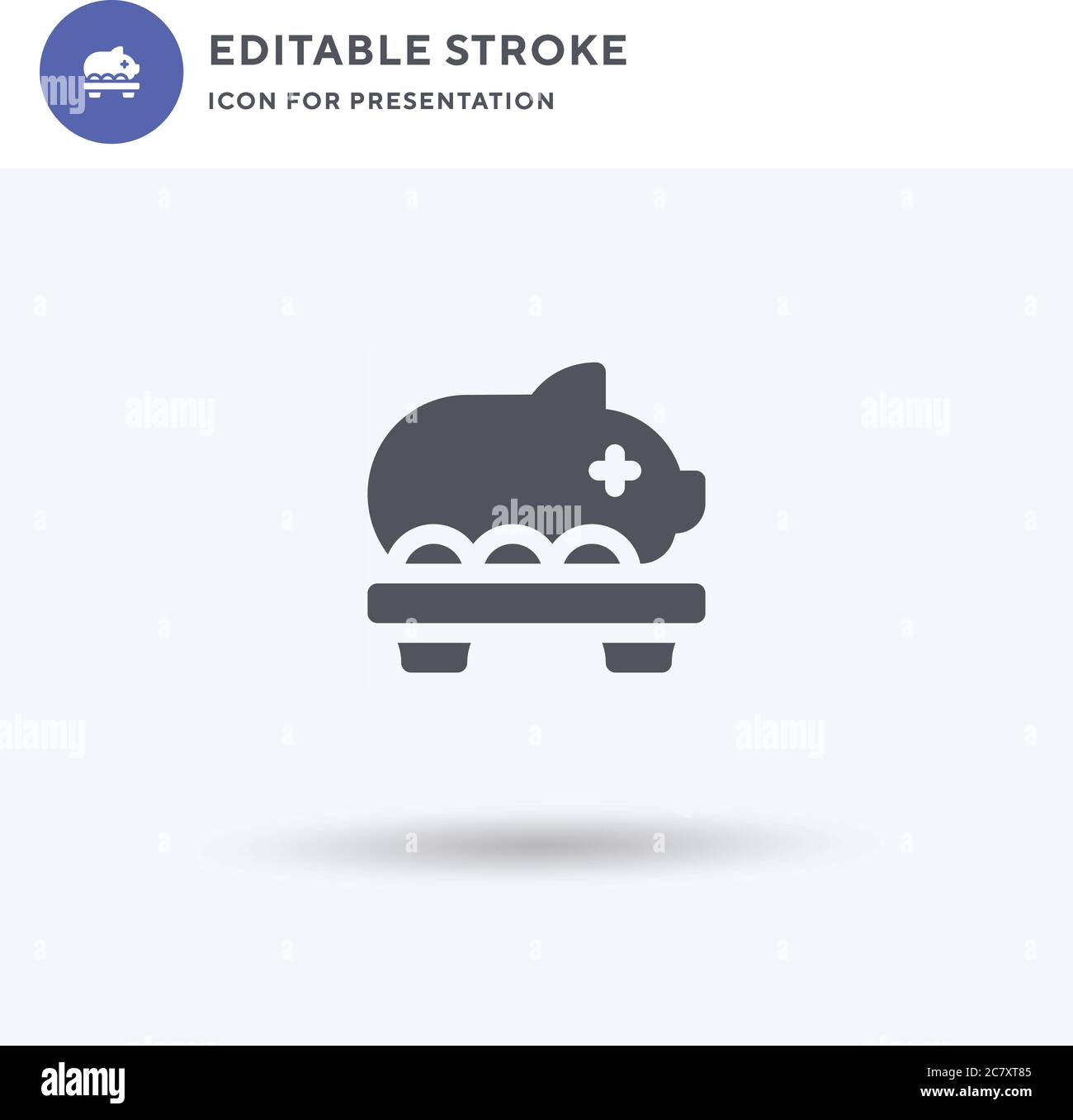 Pork Roast icon vector, filled flat sign, solid pictogram isolated on ...