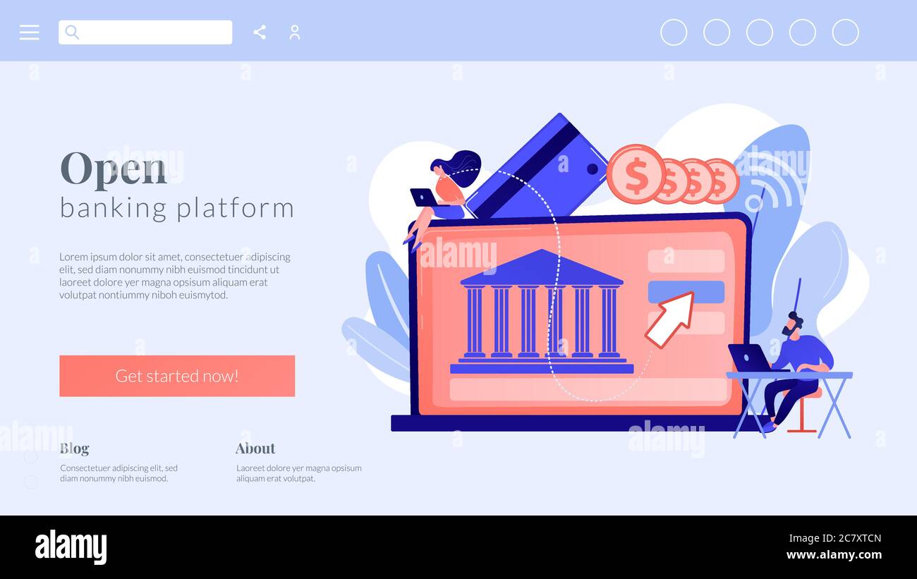 Open banking platform concept landing page Stock Vector Image & Art - Alamy