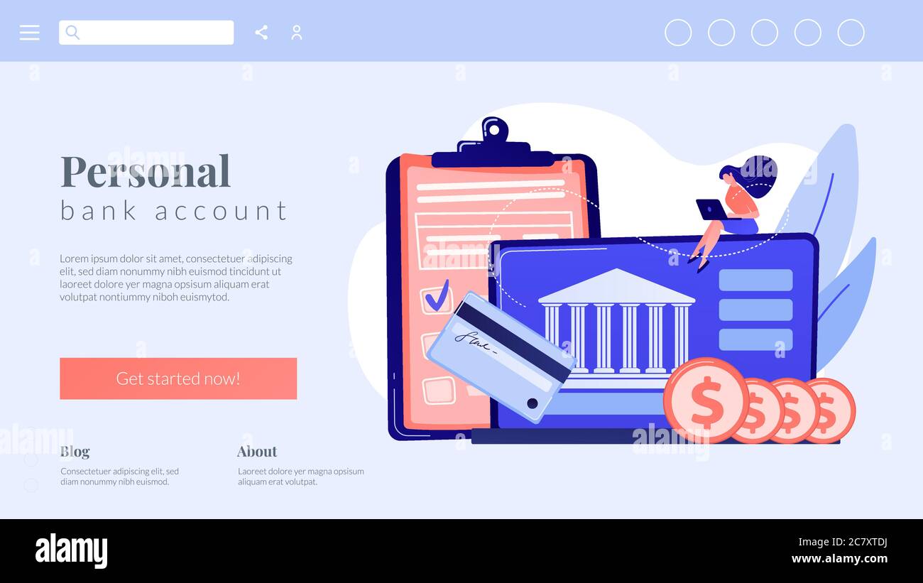 Bank account concept landing page Stock Vector Image & Art - Alamy
