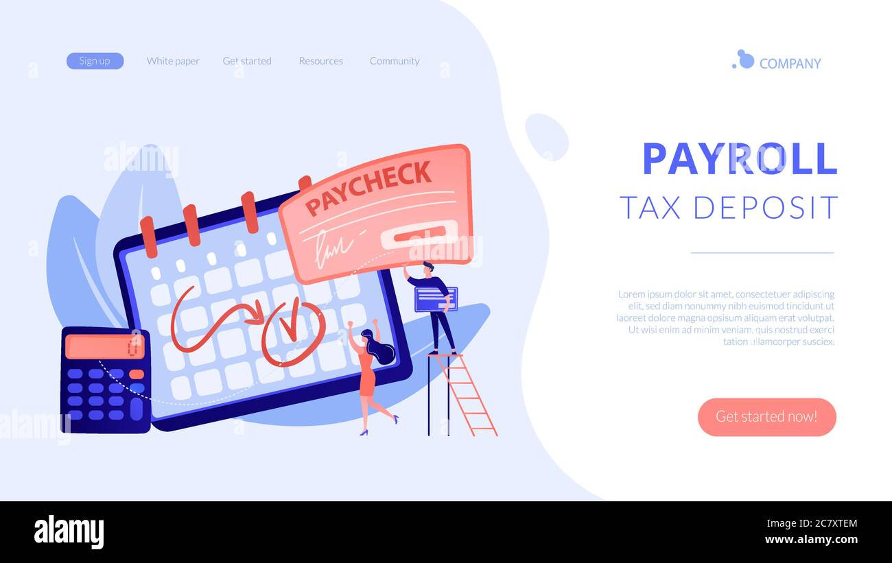 Paycheck concept landing page Stock Vector Image & Art - Alamy