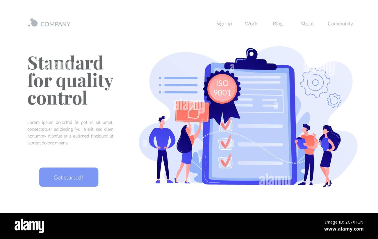 Standard for quality control concept landing page Stock Vector Image ...