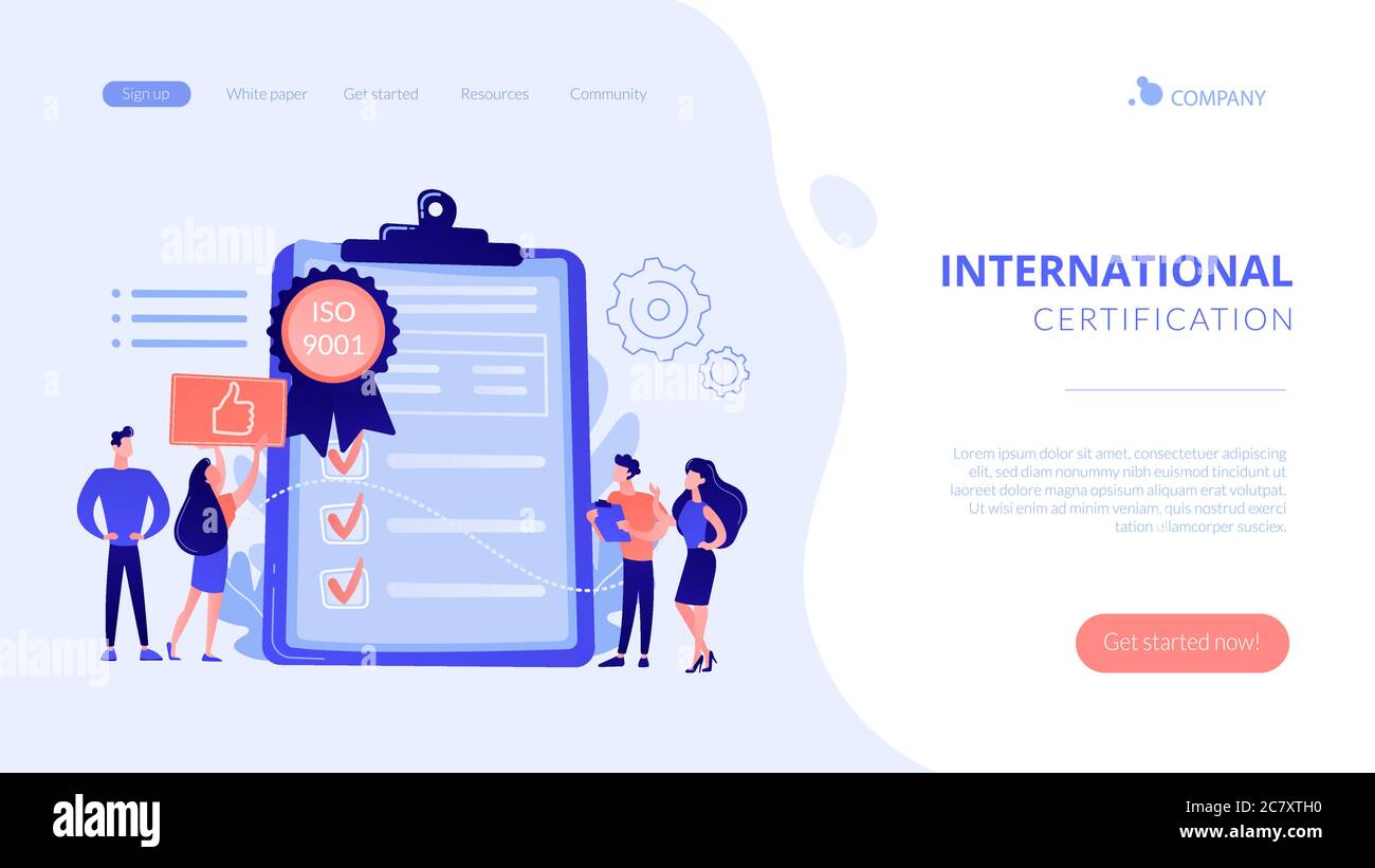 Standard for quality control concept landing page Stock Vector Image ...