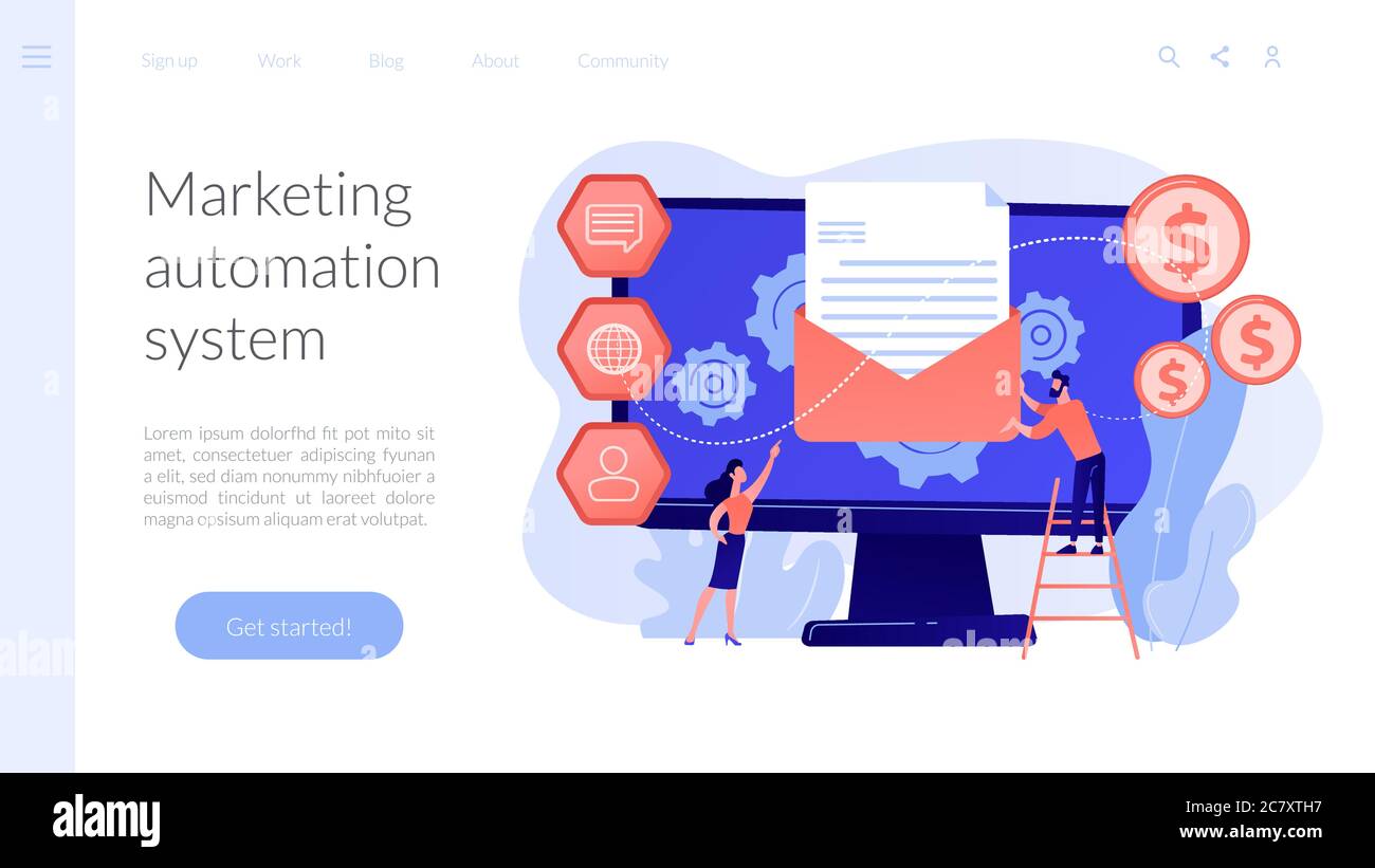 Marketing automation system concept landing page Stock Vector Image ...
