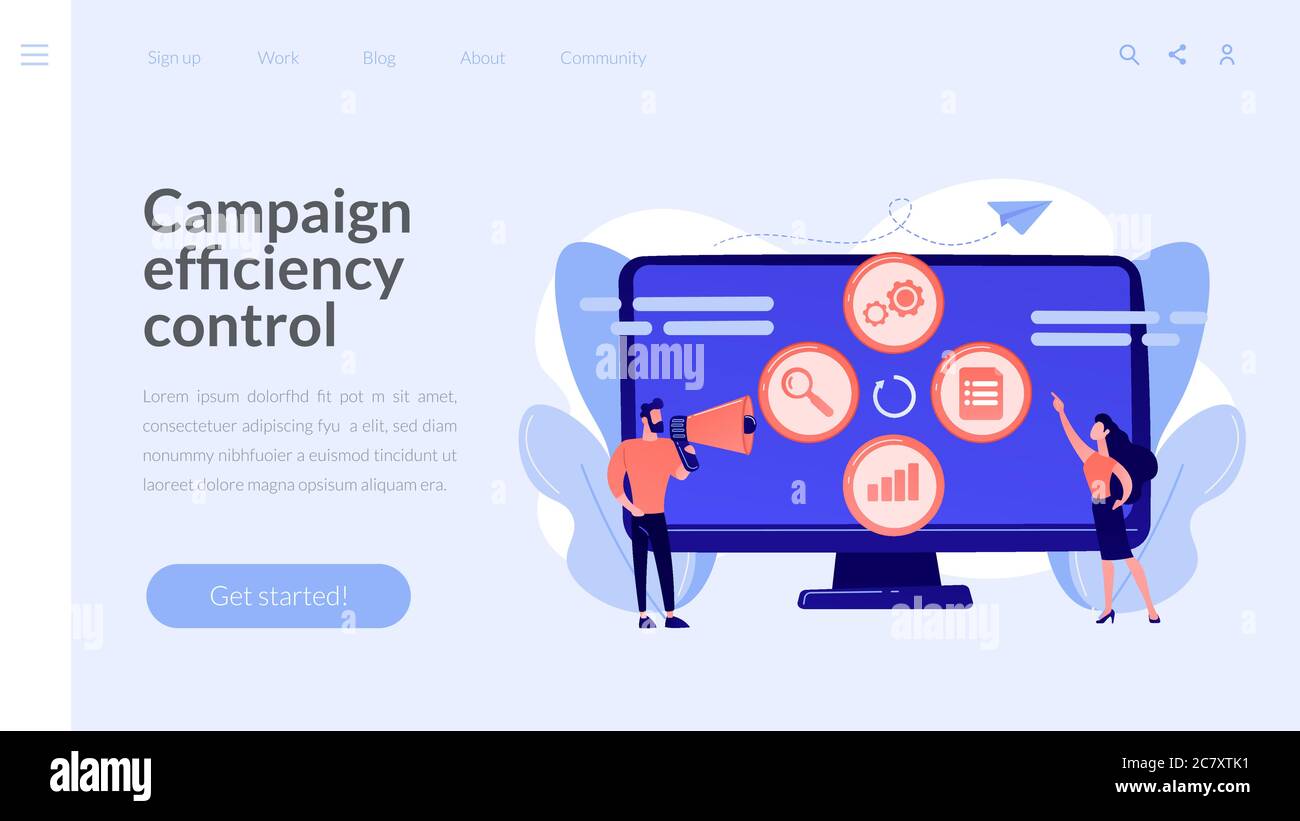 Marketing campaign management concept landing page Stock Vector Image ...