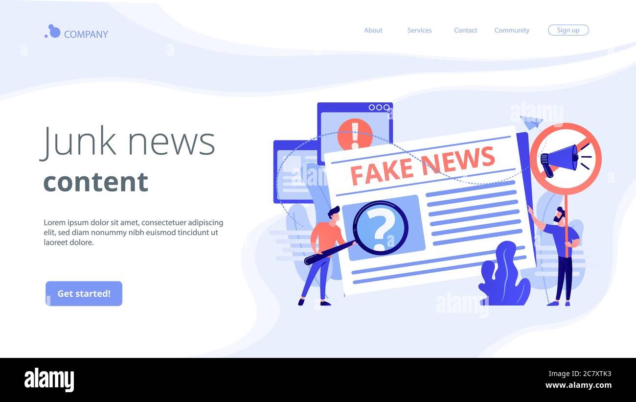 Fake news concept landing page Stock Vector Image & Art - Alamy
