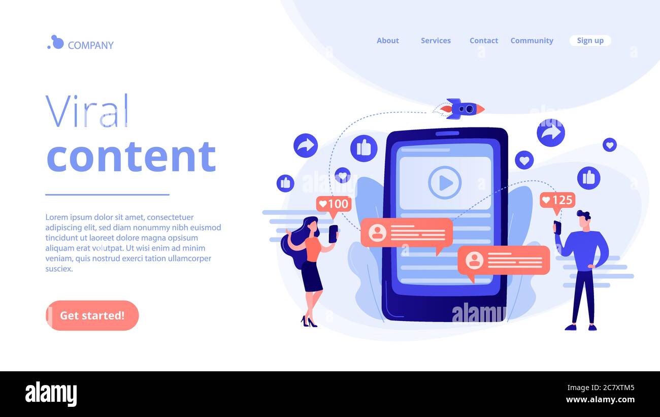 Viral content concept landing page Stock Vector Image & Art - Alamy