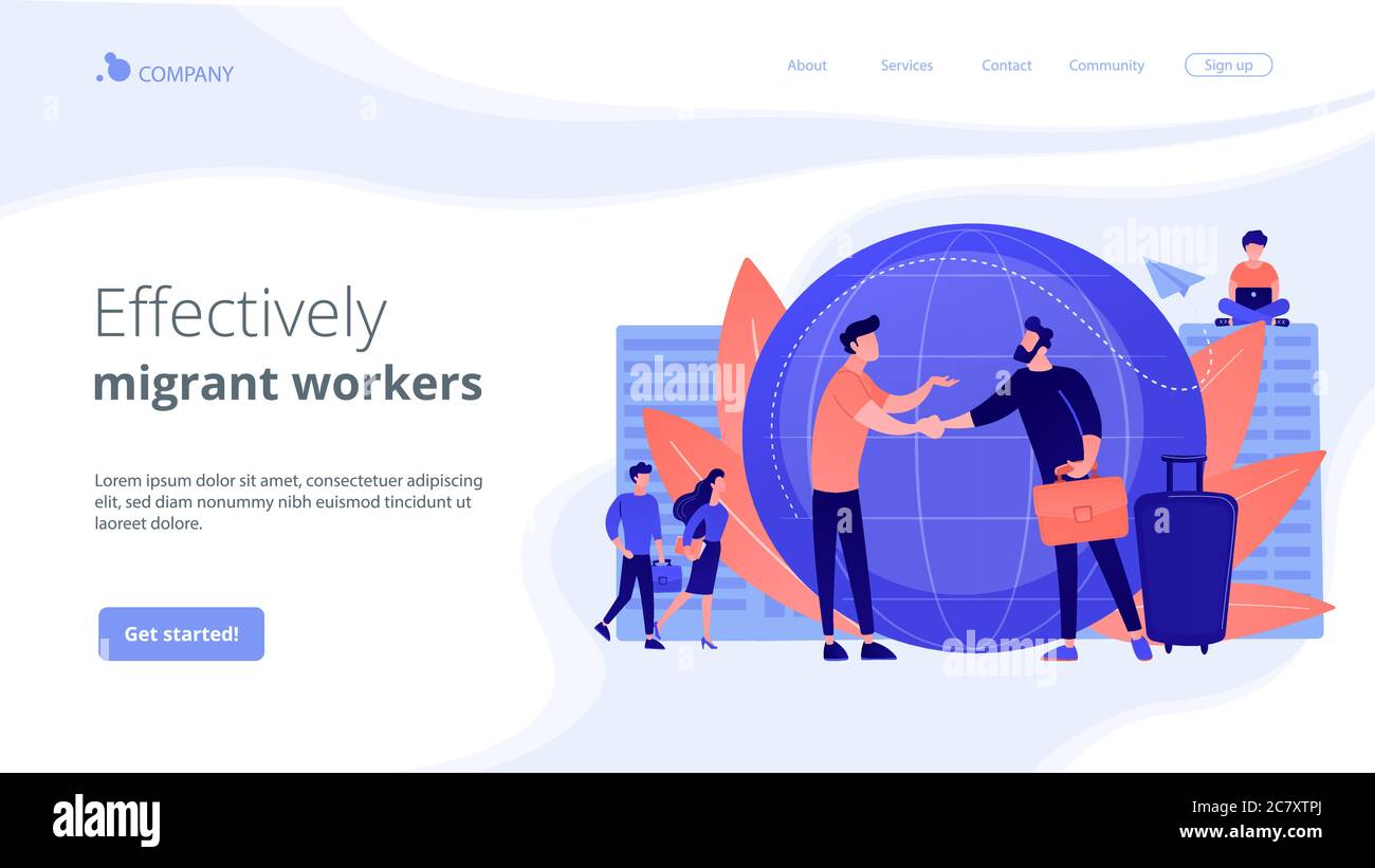 Expat work concept landing page Stock Vector Image & Art - Alamy