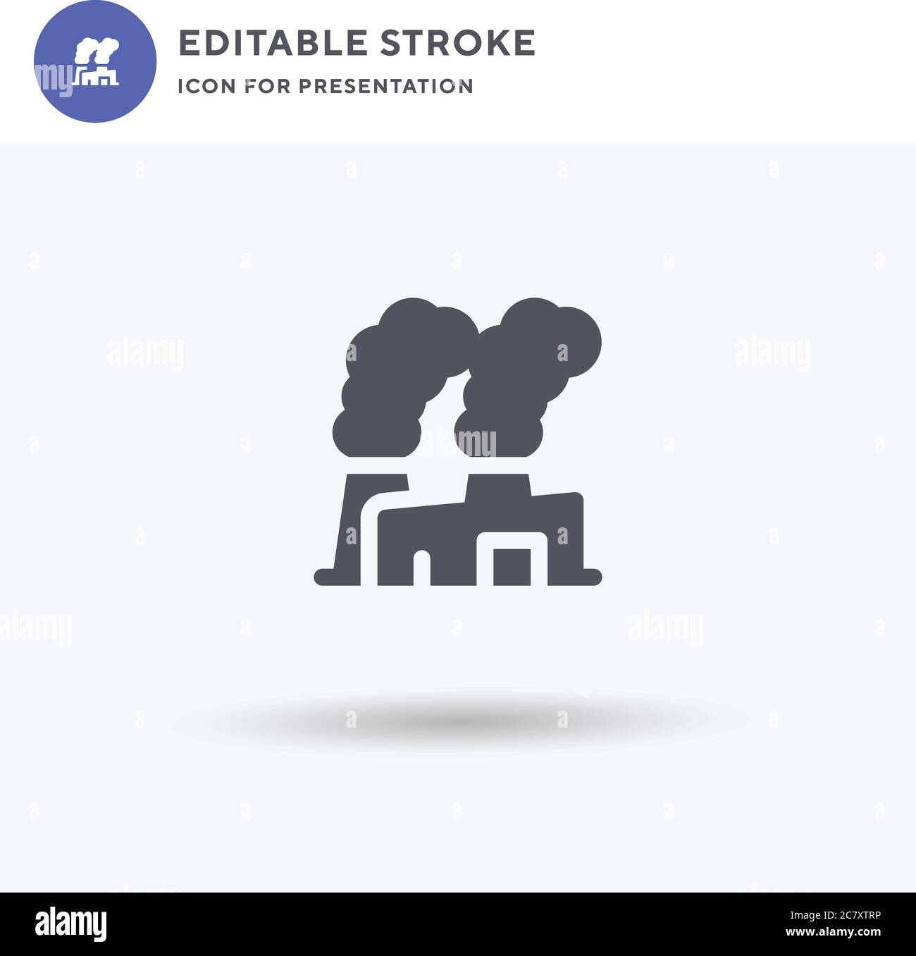 Factory icon vector, filled flat sign, solid pictogram isolated on ...